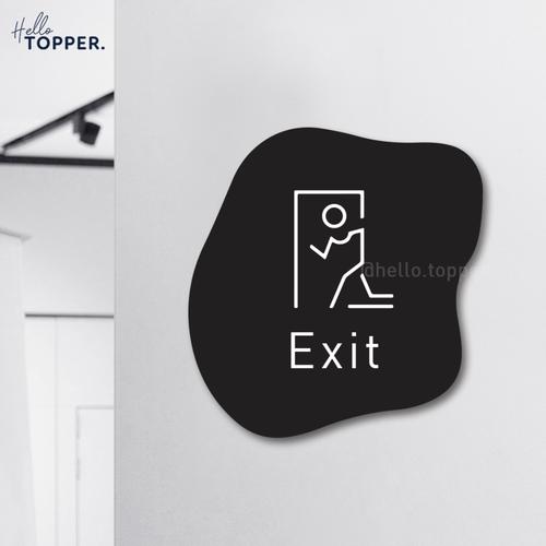 Jual Exit Sign Board Akrilik Print Signage Acrylic Petunjuk - Hitam ...
