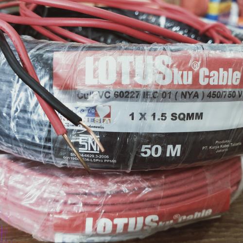 Jual kabel listrik NYA Lotus 1x1.5/kabel tunggal Lotus kawat 1x1.5 perMeter - Kota Tangerang ...