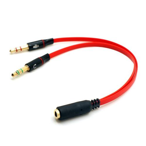 Jual Kabel Aux Audio Splitter 3.5mm Female TRRS to 2 Male TRS - Kota ...