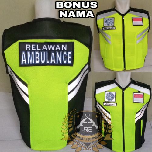 Jual Rompi Relawan Ambulance Rompi Patwal Ambulance - HITAM HIJAU, M ...