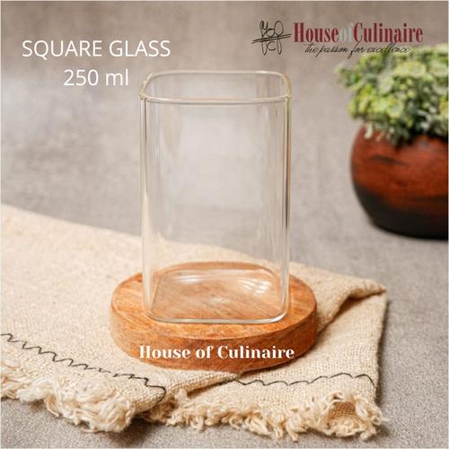 Jual Square Glass Gelas Estetik Kafe Kopi Mocktail - 250 ml - Kota ...