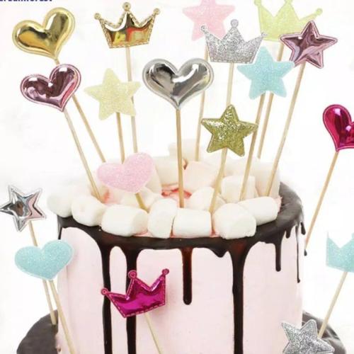 Jual Topper hiasan cake ULTAH / Topper Mickey Mouse / Heart / Crown ...