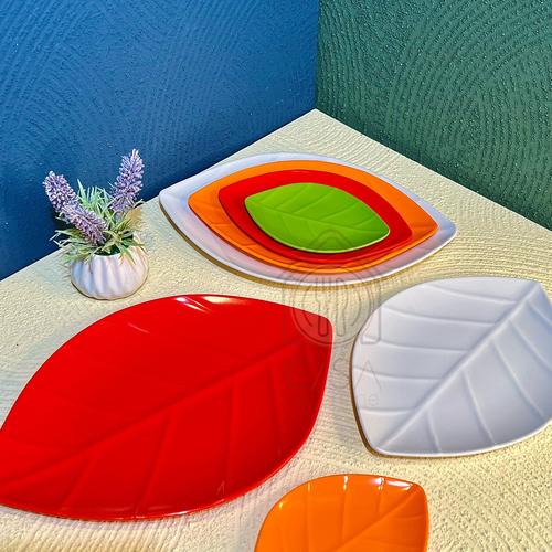 Jual Piring Melamin Daun Unica Polos - P=15,L=10.5cm, Orange - Jakarta ...