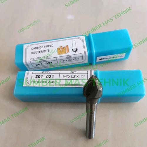 Jual MATA ROUTER VE GROOVE 1/4"X1/2" X1/"2"PISAU KAYU V 12MM TRIMER 201 ...