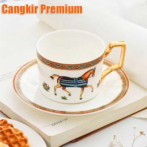Jual Cangkir Piring Keramik Set Premium Gelas Mug Karakter Mewah Unik ...