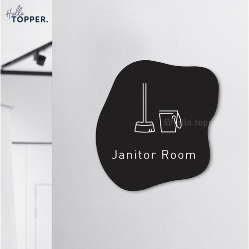 Jual Janitor Sign Board Akrilik Print Signage Acrylic - Hitam, Segi ...
