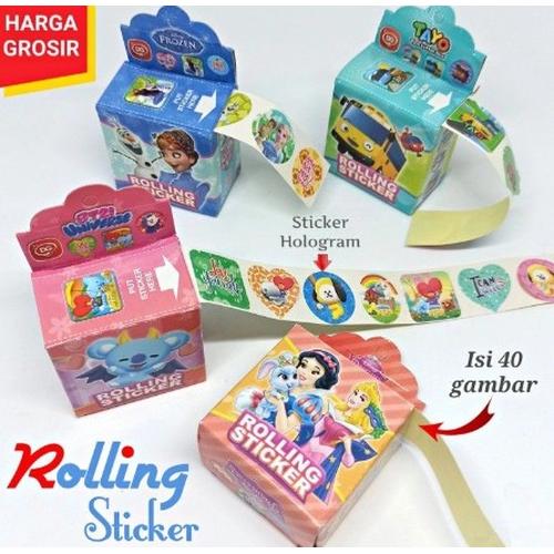 Jual ROLLING STICKER character mainan anak/ reward stiker kartun anak ...