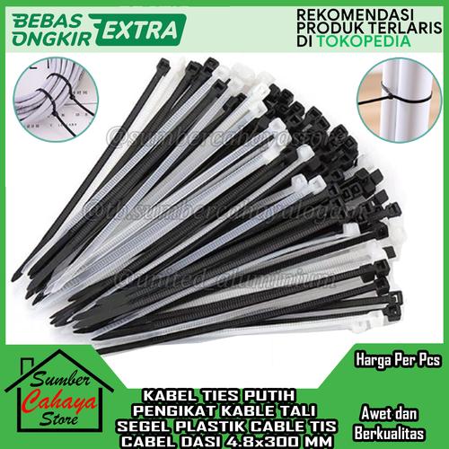 Jual Kabel Tis 4.8x300 mm Cable Ties Tie Nylon Nilon Kable Cabel Putih ...
