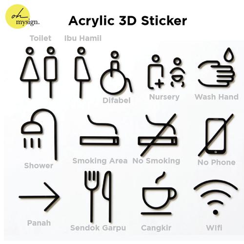Jual Acrylic Sticker Signage Timbul Akrilik Sign Modern - Toilet ...