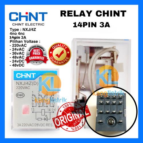 Jual RELAY CHINT 14 PIN 14 KAKI 3A 220v 24v 36v 48v 4no 4nc NXJ/4Z ...