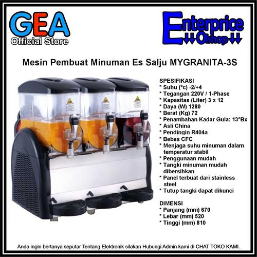 Jual SLUSH GRANITA MACHINE GEA MYGRANITA-3S Mesin Pembuat Minuman Es ...