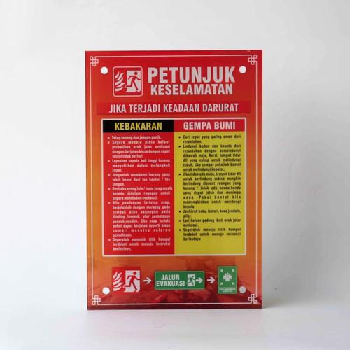 Jual Poster Pesan Keselamatan - Gempa dan Kebakaran, Poster K3, Poster ...