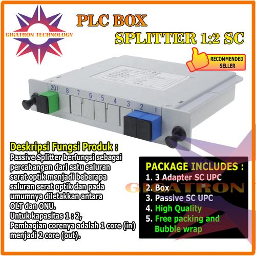 Promo Passive Splitter PLC BOX FO 1:2 SC UPC Fiber Optik Pasif Spliter ...