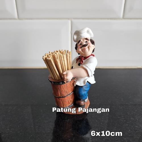 Jual patung koki pajangan chef tempat tusuk gigi tooth dekor hiasan ...