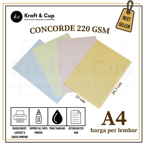 Jual Kertas Concorde A4 220gsm Harga per lembar / Kertas Sertifikat 220gr - Cream - Kota Bekasi ...