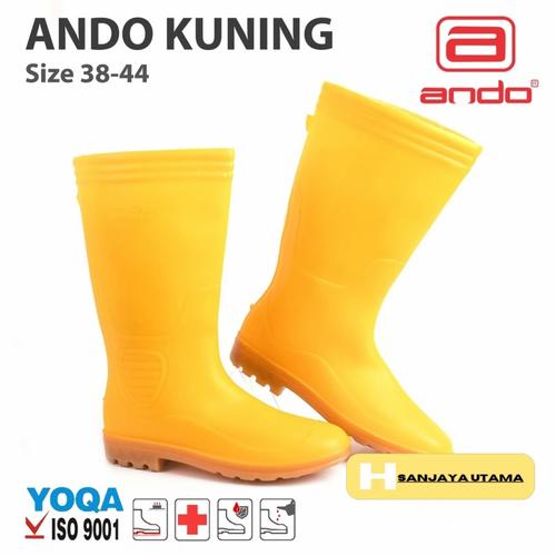 Jual Sepatu APD Boots Sepatu Proyek Karet Pria / Wanita Ando Kuning ...