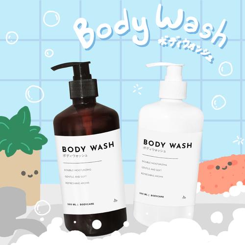 Jual Botol Pump Refill Body Wash/Sabun Cair 500ml Aesthetic Putih/Amber ...