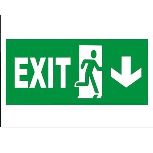 Jual sign akrilik glow in the dark ukuran 30x15 EXIT arah panah bawah ...