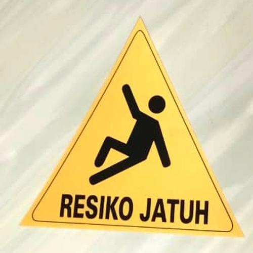 Jual SIGN STIKER VINIL SEGITIGA RESIKO JATUH SAFETY FIRST PROYEK ...