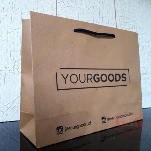 Jual Paper Bag Kraft Custom Print Kecil / Shopping Bag Custom Print ...