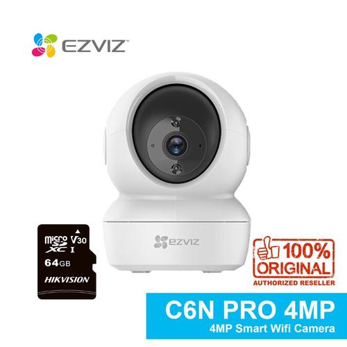 Promo EZVIZ C6N WIRELESS IP CAM 4MP DOME PTZ WITH SMART IR NIGHT VISION - + HIKVISION 64G Cicil ...