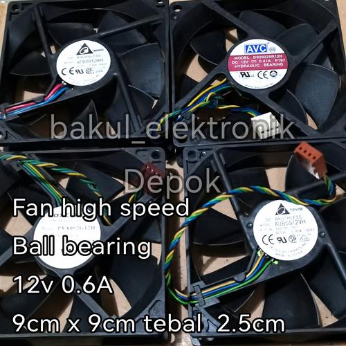 Jual FAN HIGH SPEED 9CM 12V BALL BEARING 0.6-0.4A AVC FOXCONN - AVC 0 ...