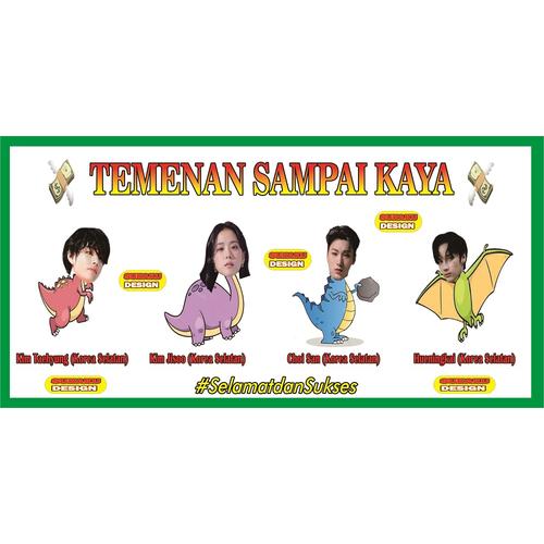 Jual banner lucu / wisuda / ulang tahun / sidang design pecel dino ...