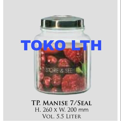 Jual TOPLES KACA KERUPUK MANISE 7 SEAL 5.5 LTR DLX GLASS JAR CANISTER ...