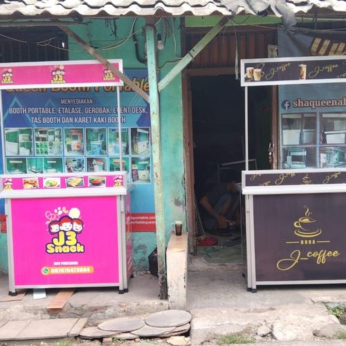 Jual booth portable include design, stiker vynil, papan menu dan tas ...