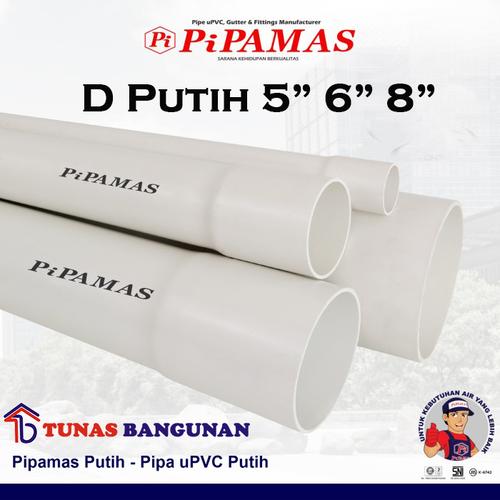 Jual Pipa PVC 5 6 8" inch D Putih Pipamas perBatang 4 Meter - 6" - Kota ...