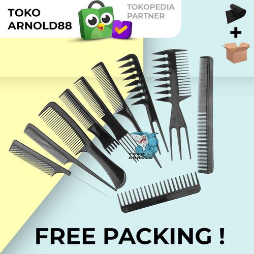 Jual Sisir Rambut Pria Wanita Salon Rontok 10 Set Lengkap Hair Combat ...