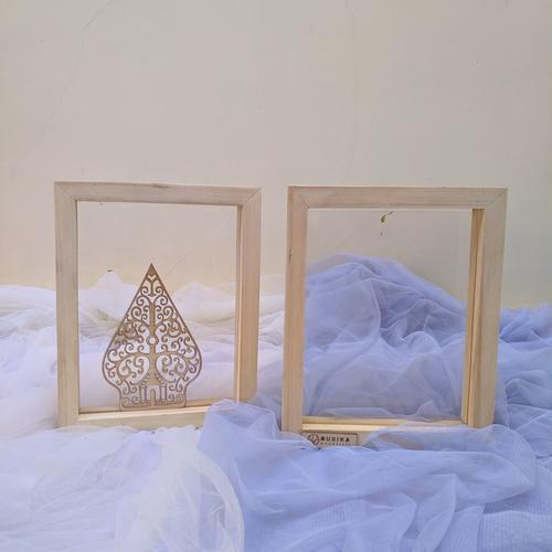 Jual 30x40 Frame Pigura Figura Bingkai Kayu Pinus Double Glass 3D 2/5 ...