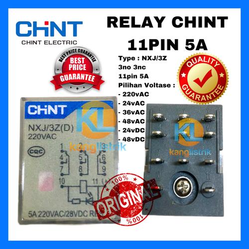 Jual RELAY CHINT 11 PIN 11 KAKI 5A 220v 24v 36v 48v 3no 3nc NXJ/3Z - AC220v - Jakarta Barat ...
