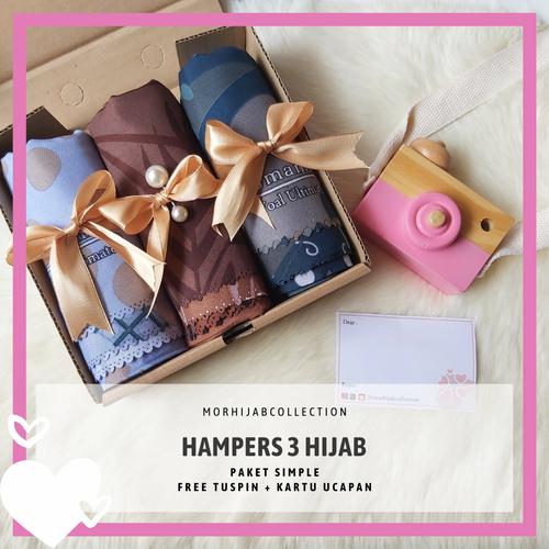 Jual Paket Hampers Hijab 3 Jilbab Kado Ulang Tahun Souvenir Wisuda Nikah - box 10, 2 polos 1 ...