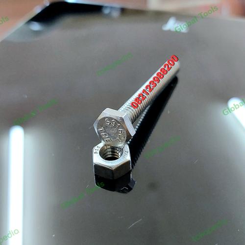 Jual Baut mur ss316 sus 316 1/4 x 2 baut 10 mur 10 hex bolt nut ss 316 ...