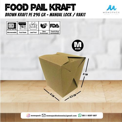 Promo Food Pail Kraft Coklat Rakit Uk M / Paper Box Kertas / Box ...