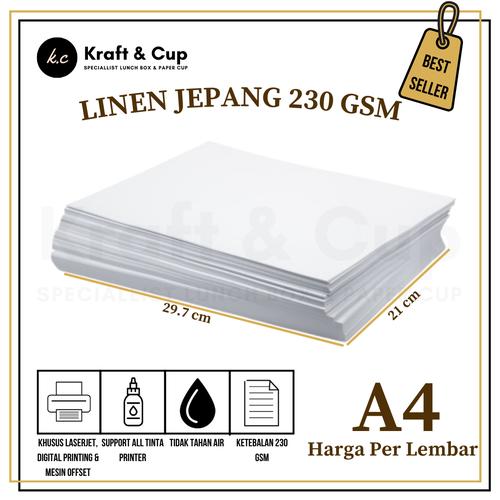 Jual Kertas Linen A4 230 gr isi per lbr / Kertas Linen Jepang 230 gr A4 ...