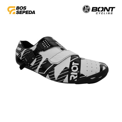 Promo SHOES BONT CYCLING RIOT BUCKLE WHITE/BLACK ASIAN FIT - Kota ...