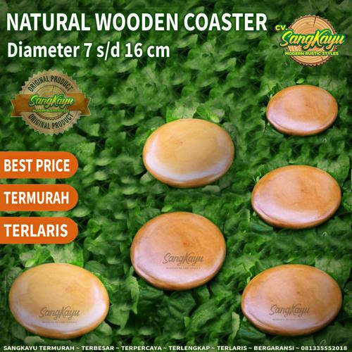 Jual Wooden Coaster Tatakan gelas cangkir kopi kayu ujung tumpul unik ...