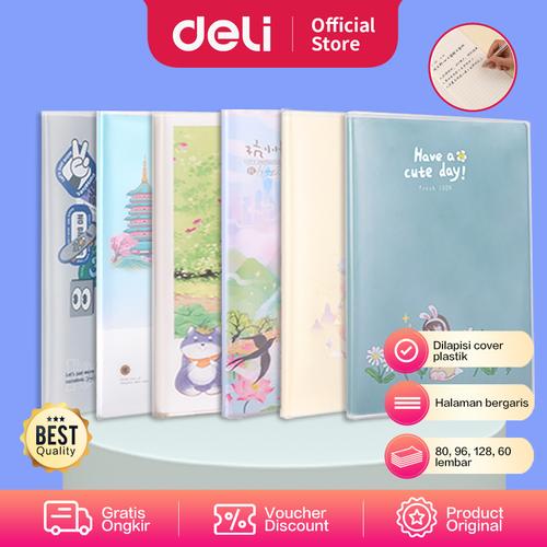 Jual Deli PVC Cover Notebook/Buku Catatan A5 80 Halaman Cover Plastik ...