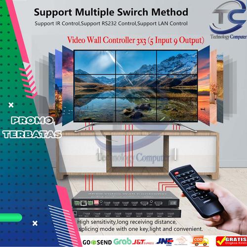 Jual 4K Video Wall Controller 3x3 Multiviewer (5 Input 9 Output) Suport ...