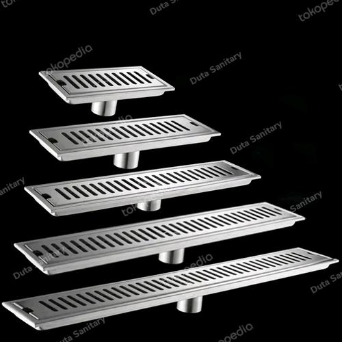 Jual Floor Drain Panjang Stainless Model Garis Lubang Tengah/ Saringan ...