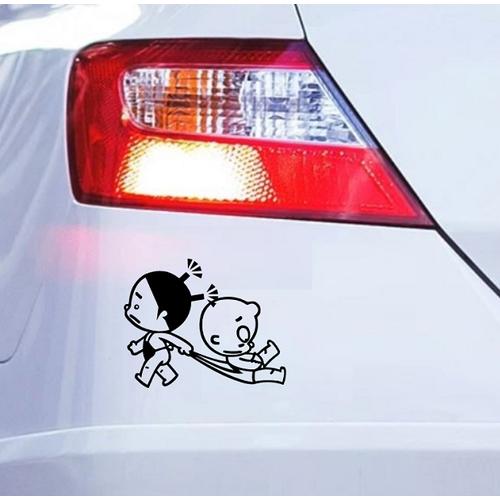 Jual Stiker Lucu Unik Body Kaca Mobil Cutting Sticker Dua Anak Kecil ...