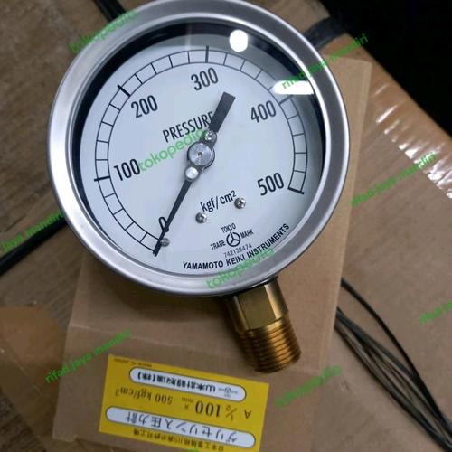 Jual pressure gauge Yamamoto 500 kgf/cm2 size 4 inch stainless kuningan ...