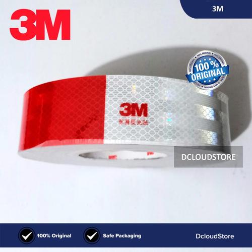Jual Sticker Reflektor 3M 2 inch x 45M Mobil Truk - Red White / Merah ...