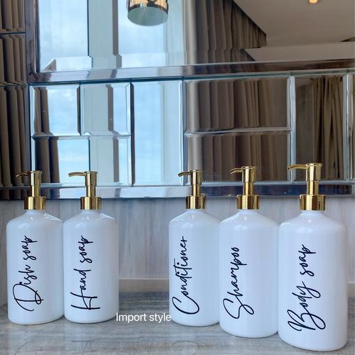 Jual Botol PUTIH GLOSSY 500ml stiker HITAM edition aesthetic bottle ...