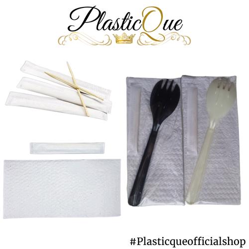 Jual Sendok Garpu Sterile Set Steril Tusuk Gigi Tissue Tisu Hitam Putih ...