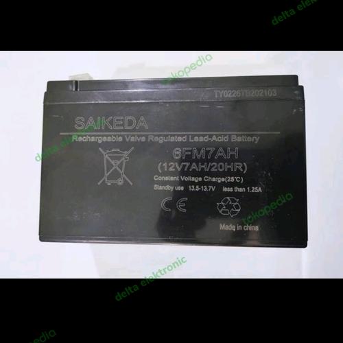 Jual Aki kering 12V 7 AH Aki UPS 12 VOLT 7 Ampere SAIKEDA ORIGINAL ...