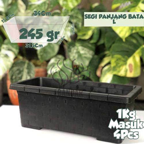 Jual Pot Segi Panjang Tanaman Hias SP Ukuran L Hitam Bahan Plastik ...