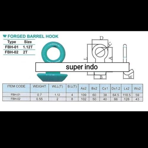 Jual WIPRO FORGED BARREL HOOK, UK 1.12 T (FBH-01) - Jakarta Barat ...